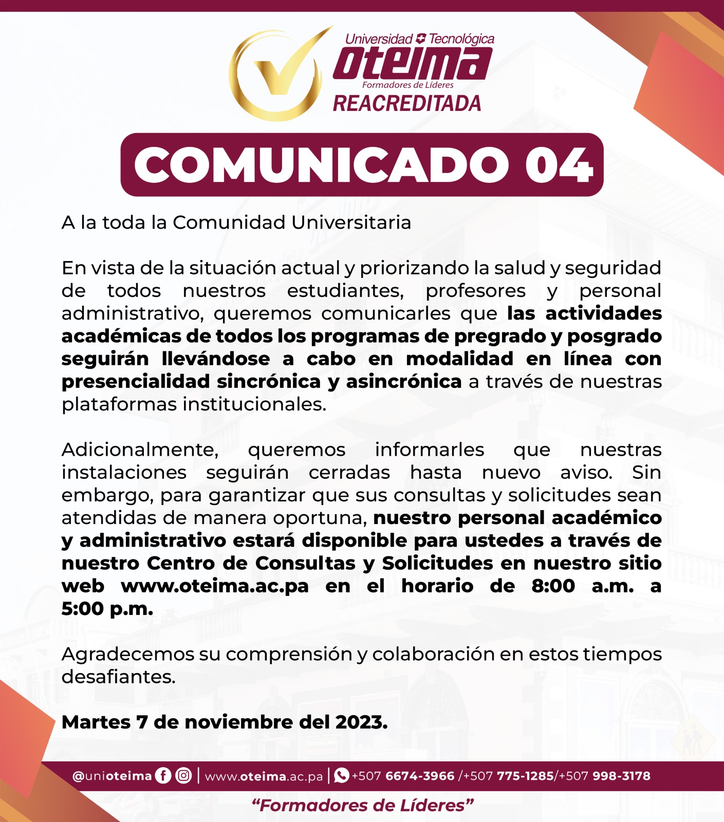 Campus Central David - Universidad Tecnológica OTEIMA